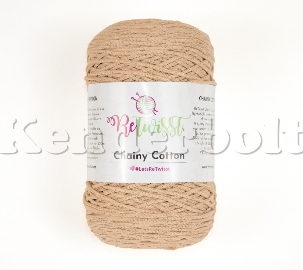 Bézs (08) Retwisst Chainy Cotton zsinórfonal (3 mm) - Kender